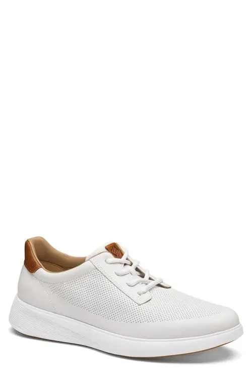 Johnston & Murphy Lace-up Sneakers - White Full Grain