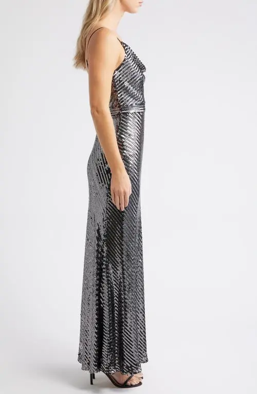 Vince Camuto Linear Sequin Mermaid Gown