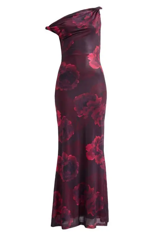 Lulus Twist Strap Floral Mermaid Gown