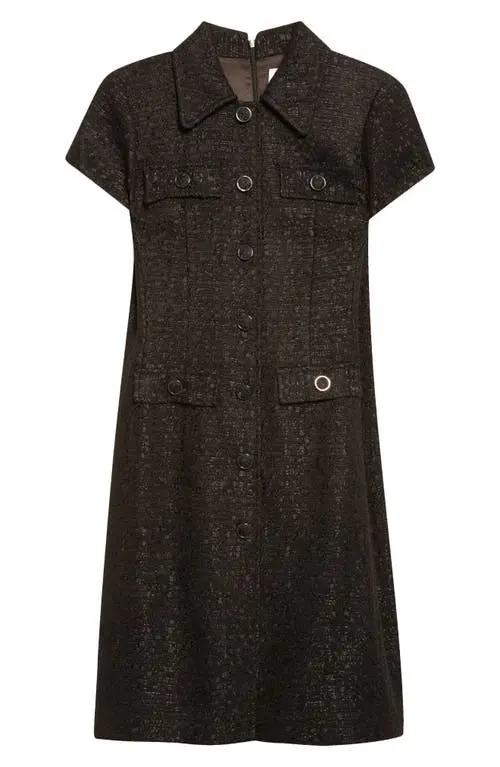 St. John Metallic Tweed Shirtdress