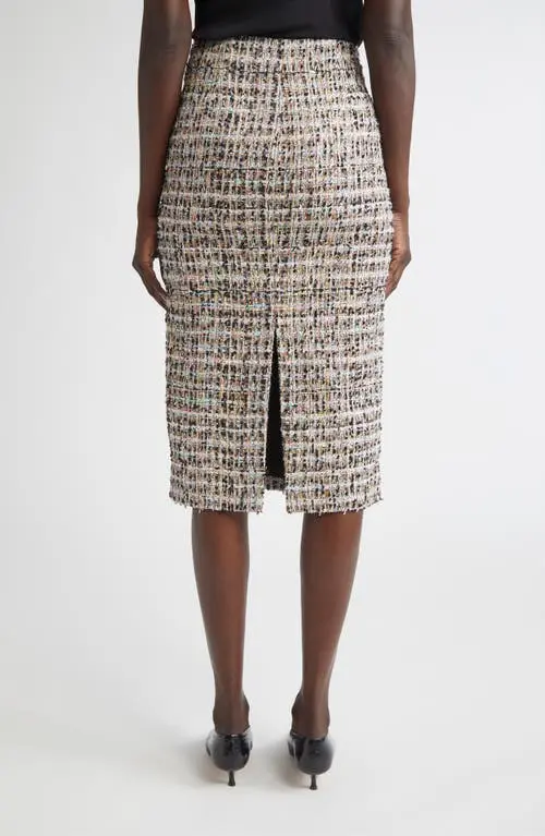 St. John Metallic Tweed Pencil Skirt