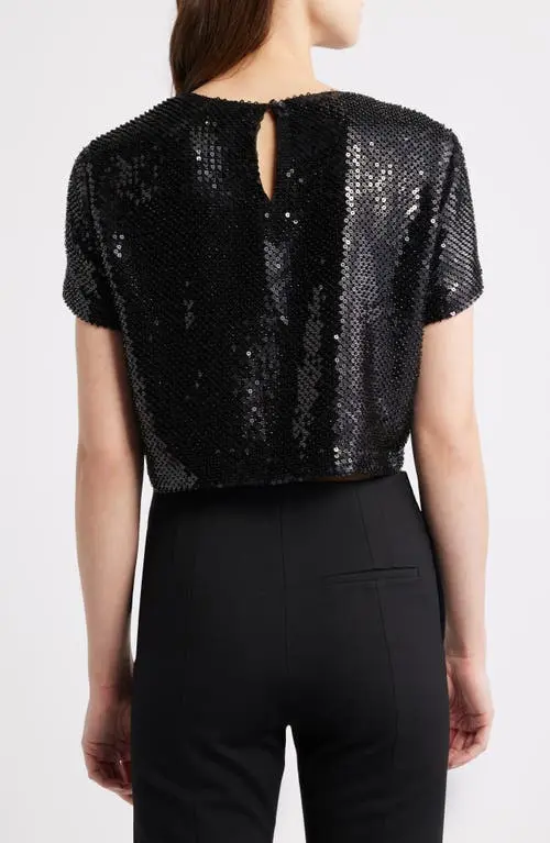 FRAME Sequin Embellished Crop Top