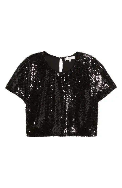 FRAME Sequin Embellished Crop Top