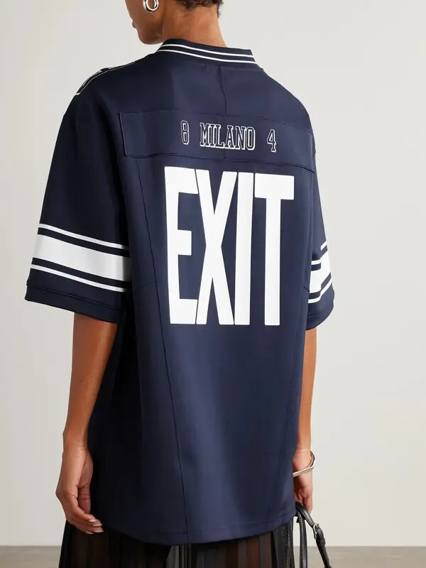 Dolce & Gabbana Oversized Printed Stretch-Jersey T-Shirt - Blue