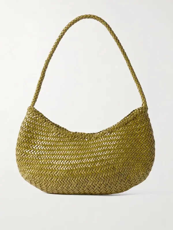 Dragon Diffusion Nova Luna Woven Leather Shoulder Bag - Green