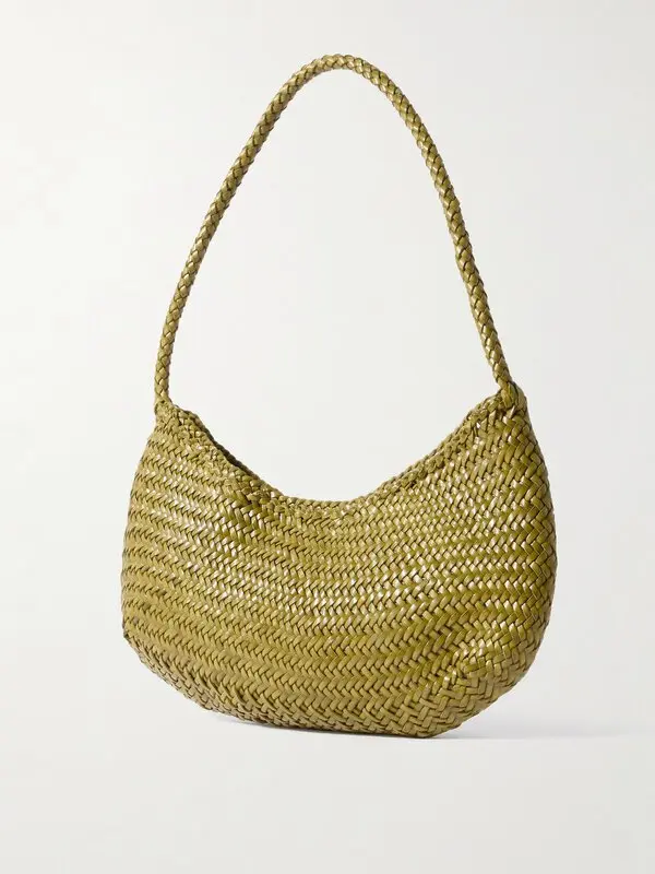 Dragon Diffusion Nova Luna Woven Leather Shoulder Bag - Green