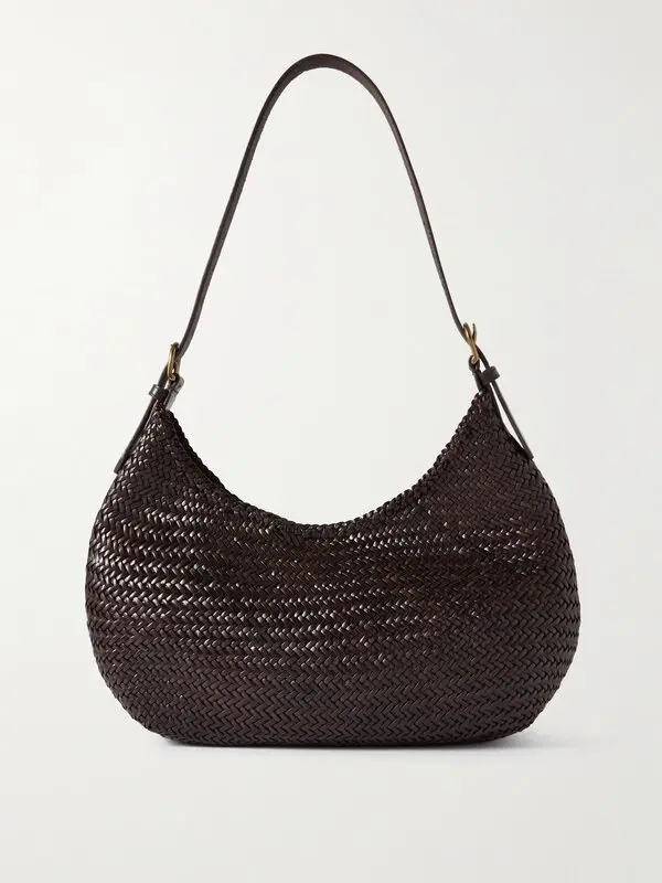 Dragon Diffusion Luna Mezza Woven Leather Shoulder Bag - Brown