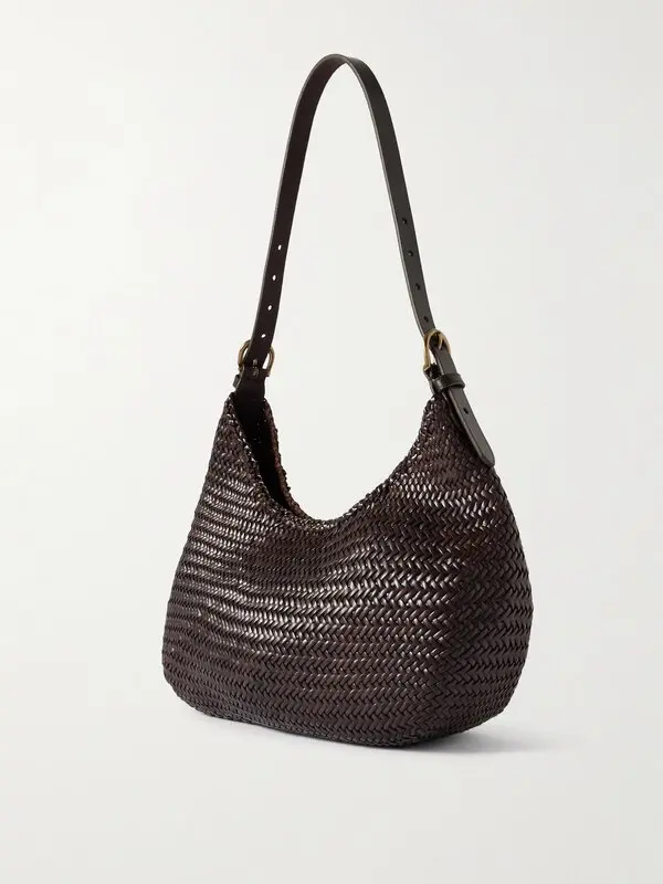 Dragon Diffusion Luna Mezza Woven Leather Shoulder Bag - Brown