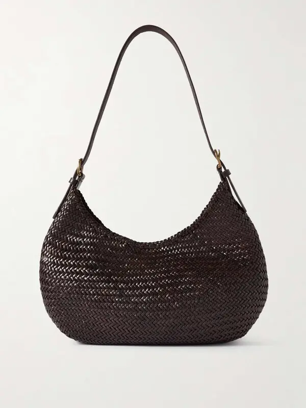 Dragon Diffusion Luna Mezza Woven Leather Shoulder Bag