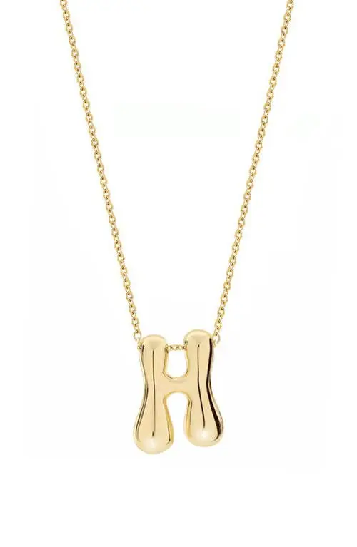 JANE BASCH DESIGNS Puffed Initial Pendant Necklace - Gold - H