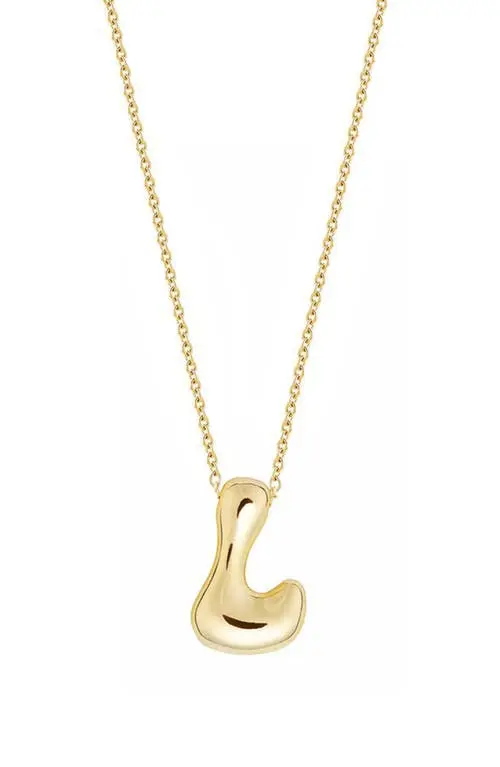 JANE BASCH DESIGNS Puffed Initial Pendant Necklace - Gold - L