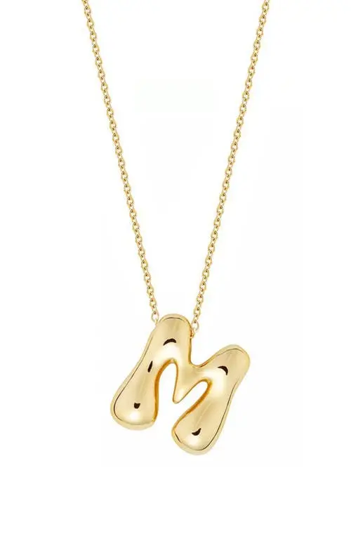JANE BASCH DESIGNS Puffed Initial Pendant Necklace - Gold - M