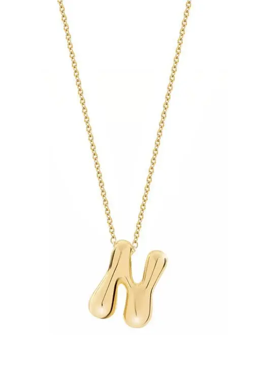 JANE BASCH DESIGNS Puffed Initial Pendant Necklace - Gold - N