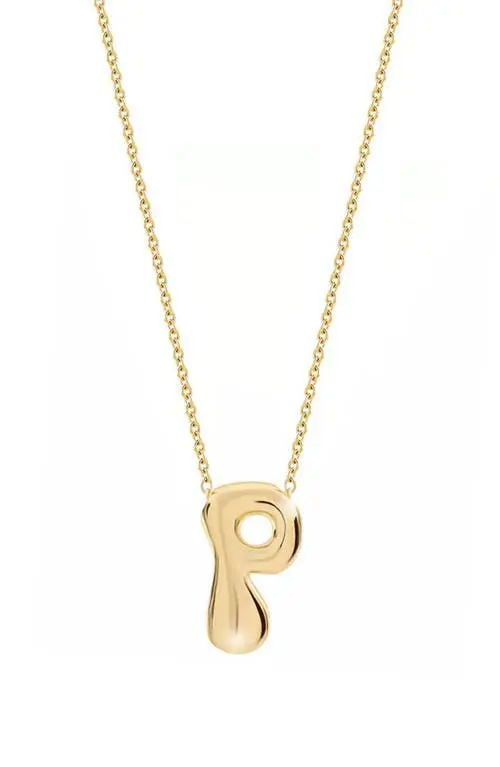JANE BASCH DESIGNS Puffed Initial Pendant Necklace - Gold - P