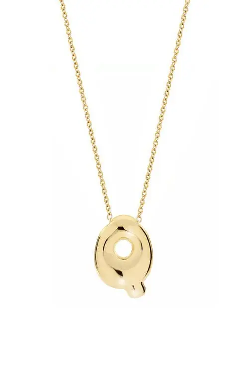 JANE BASCH DESIGNS Puffed Initial Pendant Necklace - Gold - Q