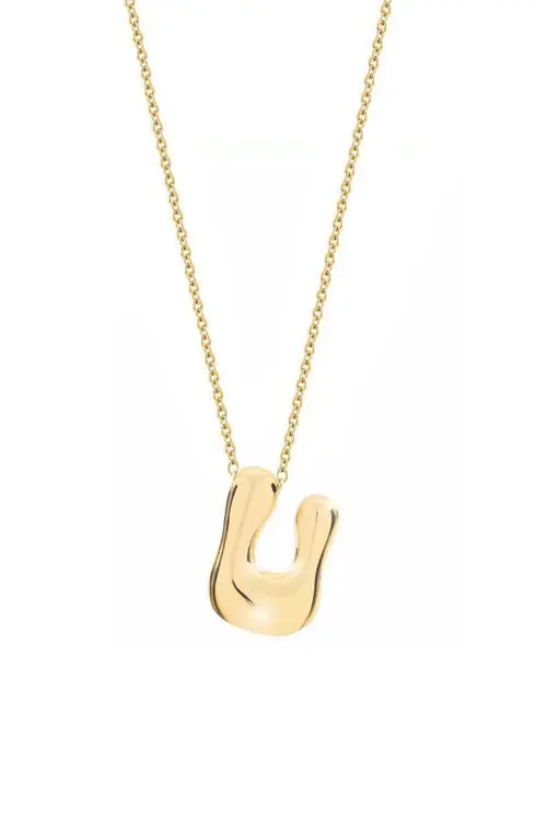 JANE BASCH DESIGNS Puffed Initial Pendant Necklace - Gold - U