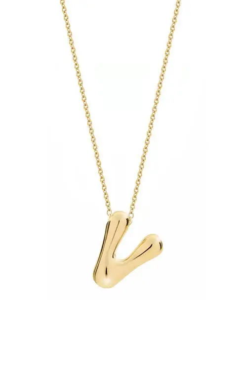 JANE BASCH DESIGNS Puffed Initial Pendant Necklace - Gold - V