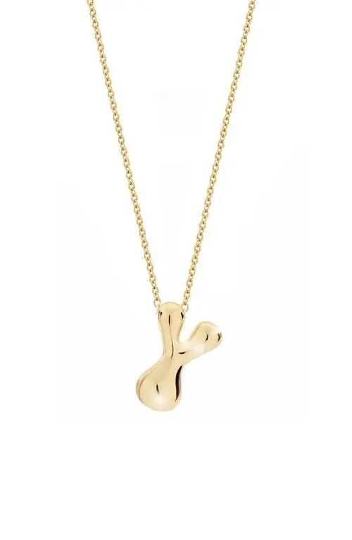 JANE BASCH DESIGNS Puffed Initial Pendant Necklace - Gold - Y
