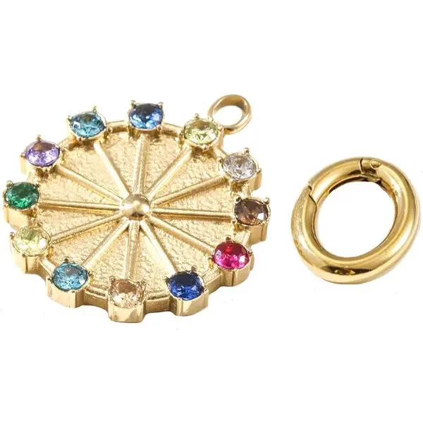 JANE BASCH DESIGNS Crystal Charm And Connector - Gold Multi