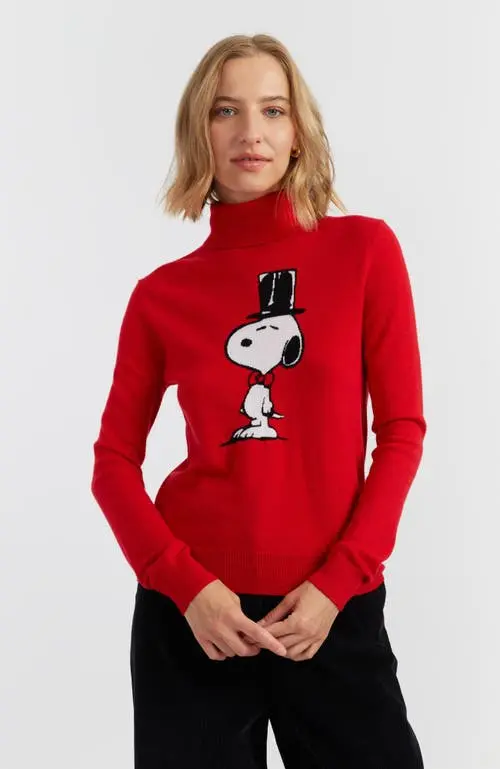 Chinti & Parker Wool-cashmere Snoopy Sweater - Velvet Red