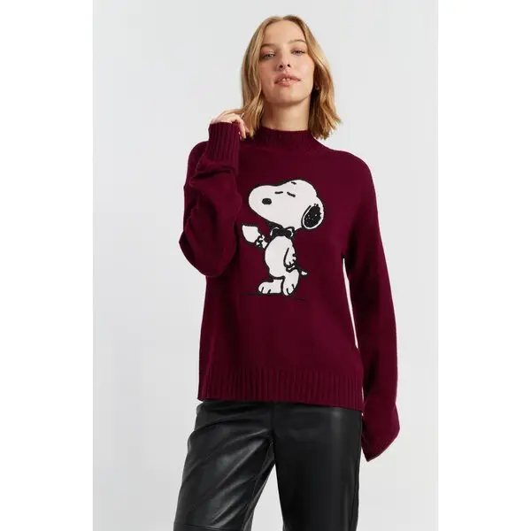 Chinti & Parker Wool-cashmere Snoopy Sweater - Claret