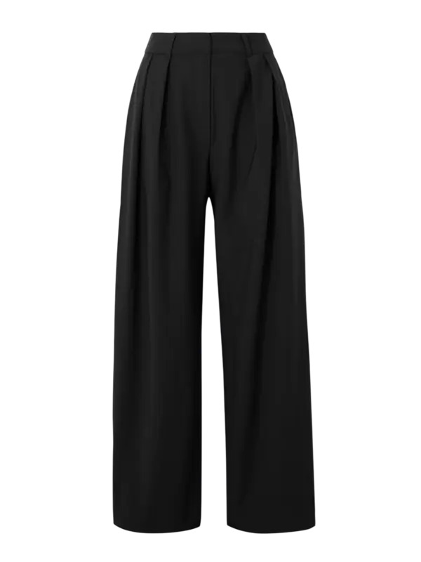 THE FRANKIE SHOP Ripley Pleated Crepe Wide-leg Pants - Black