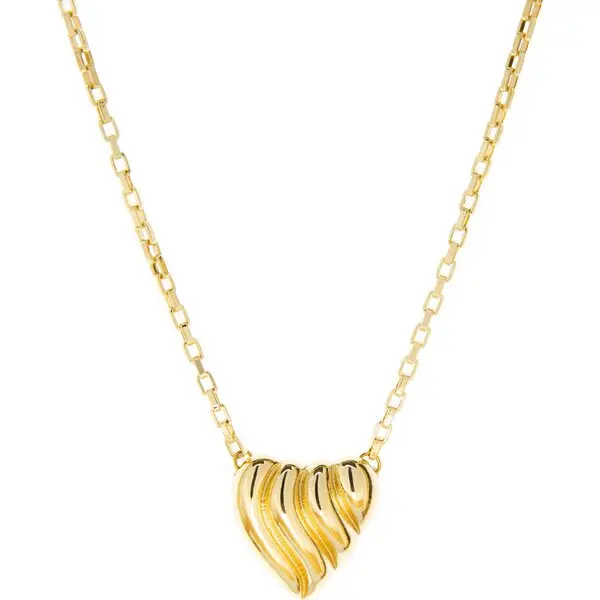 MARLYN SCHIFF Sophia Domed Heart Necklace - Gold