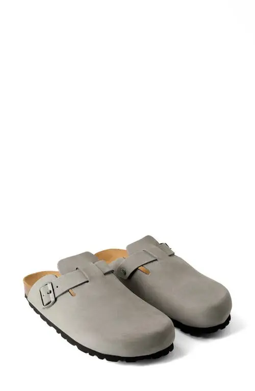 Mango Leather Clogs - Light/pastel Grey