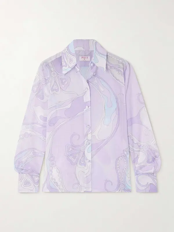Emilio Pucci Printed Cotton Shirt - Lavender