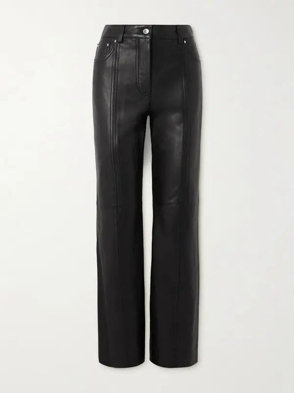 Rabanne Leather Straight-leg Trousers