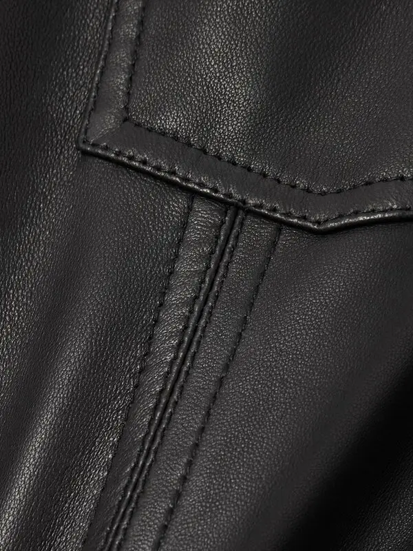 Rabanne Leather Straight-leg Trousers