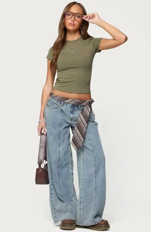 EDIKTED Tay Cropped Top - Olive