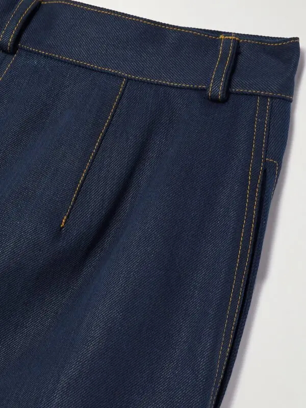 MARRAKSHI LIFE Pleated Mid-rise Wide-leg Jeans - Blue