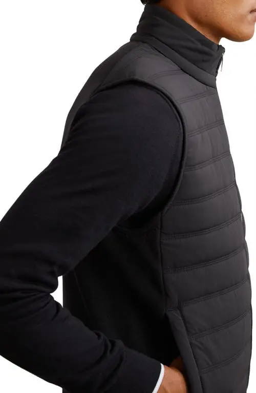 REISS Mixed Media Quilted Vest