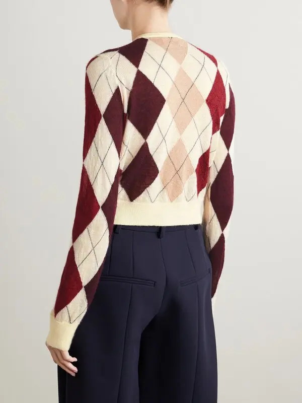 Khaite Charli Argyle Cardigan - Neutrals