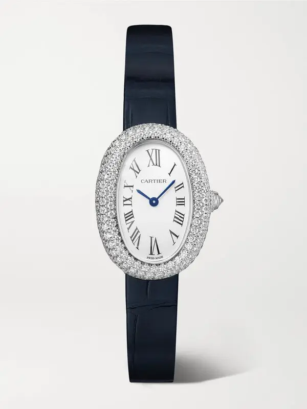 CARTIER Baignoire 23.09mm Small 18-karat White And Diamond Watch - Gold