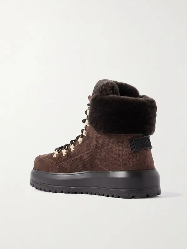 Bogner Antwerp Shearling-lined Suede Ankle Boots - Brown
