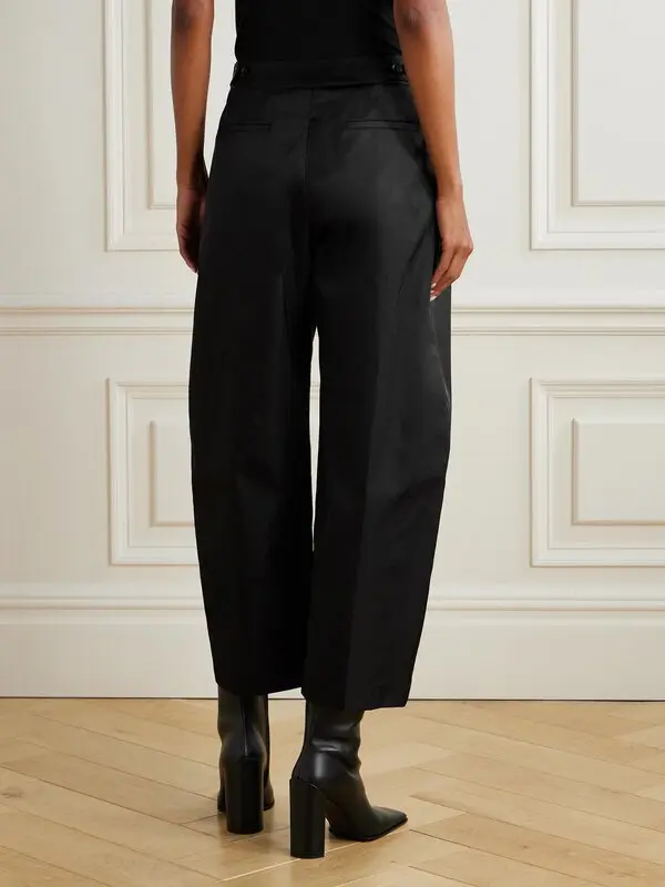 Alaïa Taffeta Pleated Tapered Trousers