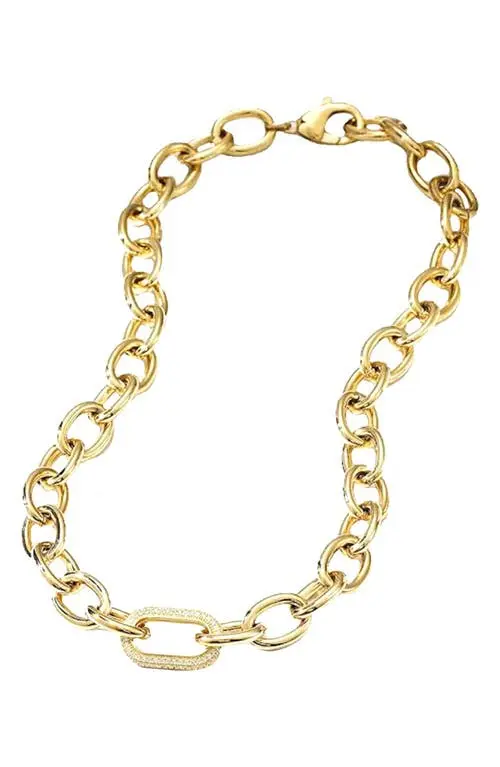 JANE BASCH DESIGNS Pavé Crystal Oval Link Necklace - Yellow