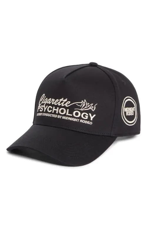 MIDNIGHT RODEO Cigarette Psychology Embroidered Trucker Hat - Black