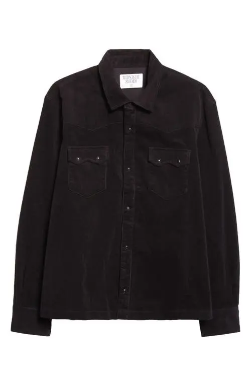 MIDNIGHT RODEO Western Corduroy Shirt - Black
