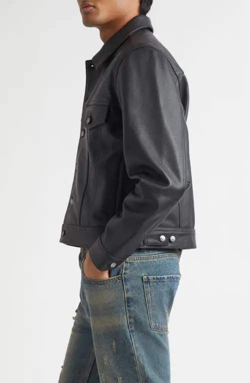 MIDNIGHT RODEO 1968 Leather Trucker Jacket - Black