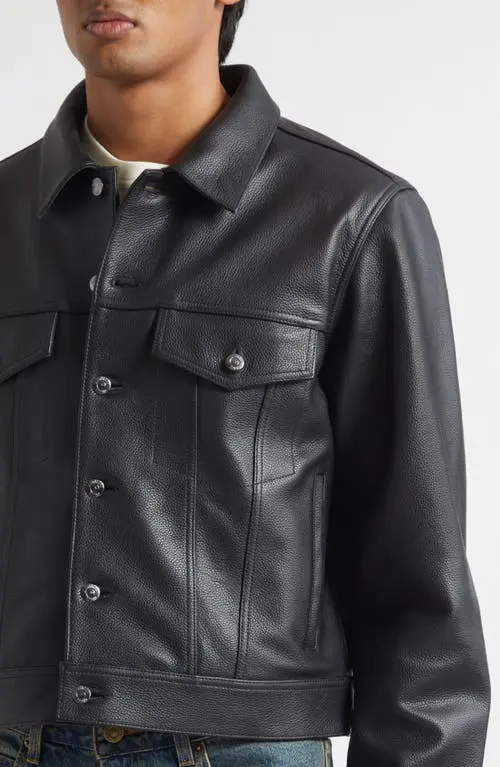 MIDNIGHT RODEO 1968 Leather Trucker Jacket - Black