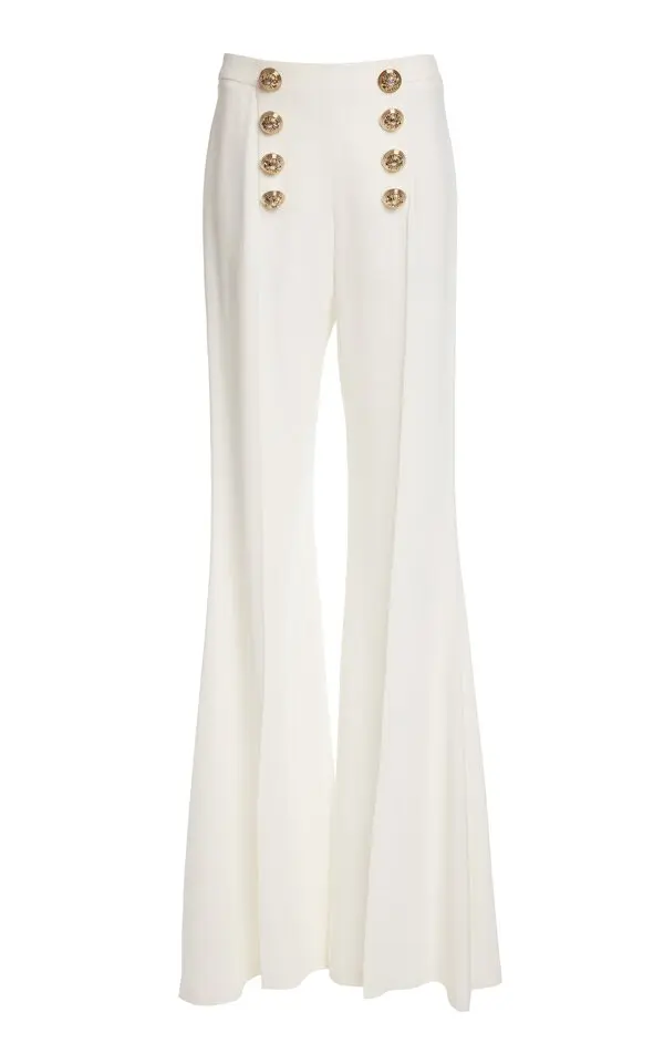 Zuhair Murad Silk-blend Tailored Flare Pants - White