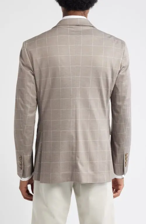 DANIEL HECHTER Windowpane Check Knit Sport Coat - Tan