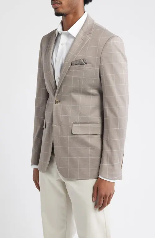 DANIEL HECHTER Windowpane Check Knit Sport Coat - Tan
