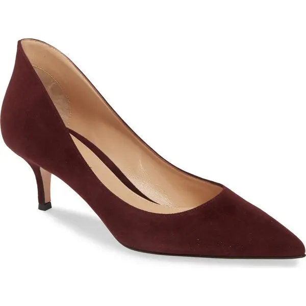 GIANVITO ROSSI Pointed Toe Kitten Heel Pumps