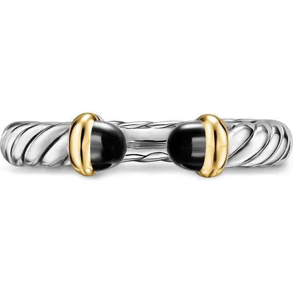 David Yurman Petite Cable Open Ring - Black Onyx