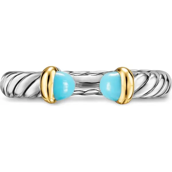 David Yurman Petite Cable Open Ring - Reconstituted Turquoise