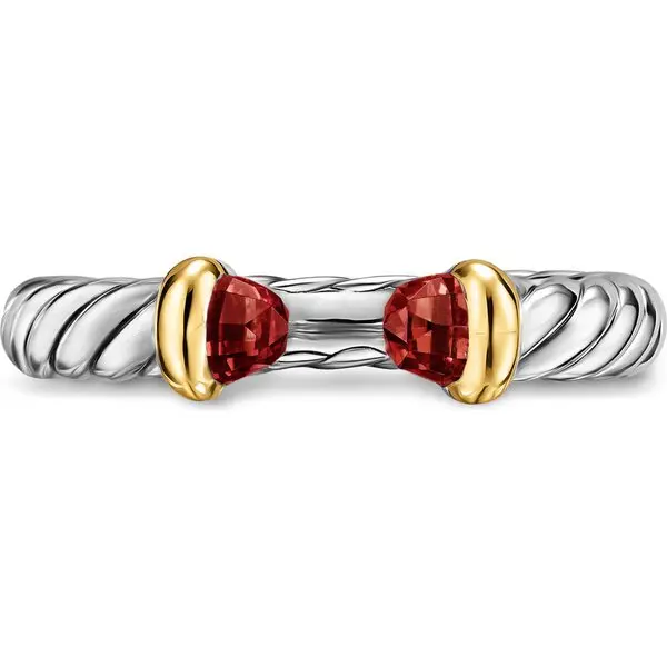David Yurman Petite Cable Open Ring - Rhodolite Garnet